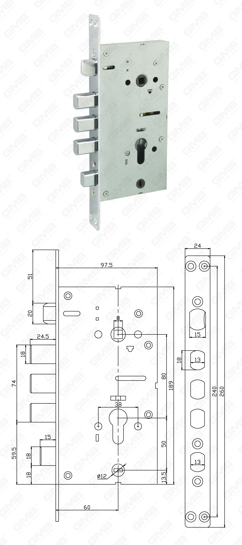 High Security Outer Door Lock/Heavy Duty Lock Body/Mortise Door Lock ...